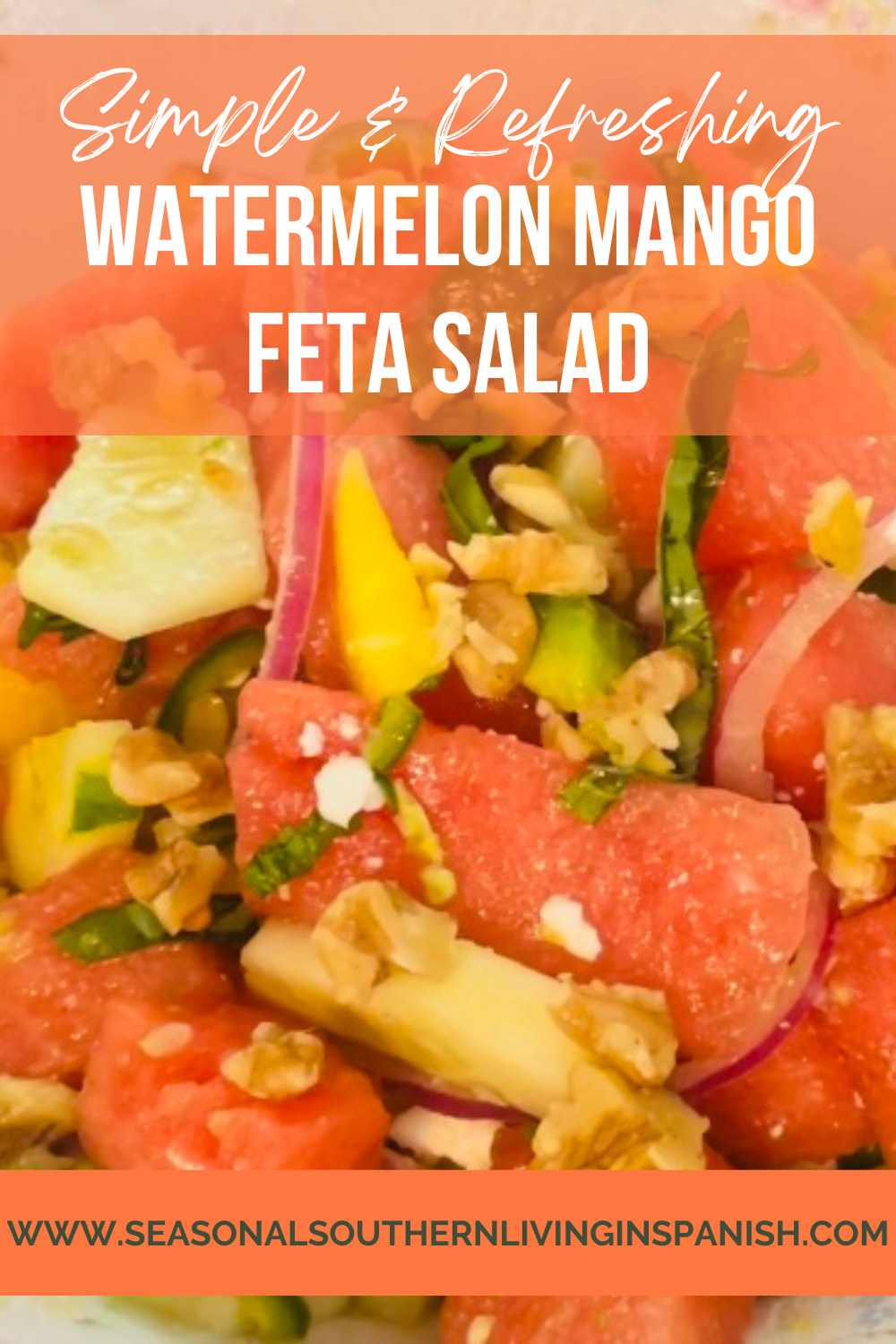Simple and Refreshing Watermelon Mango Feta Salad - Jessie's