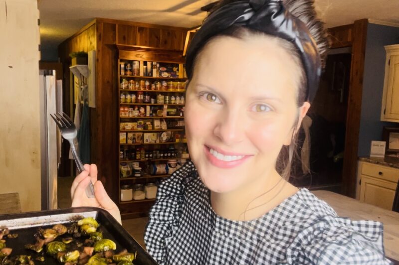 The Best Roasted Brussel Sprouts with Smoked Ham - Jessie's