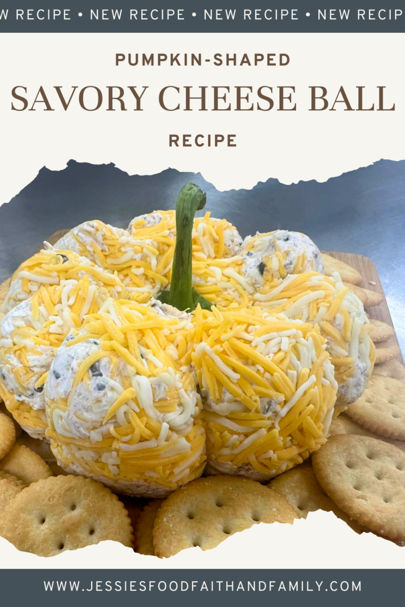 Pumpkin Shaped Easy Savory Cheese Ball Recipe - Jessie's