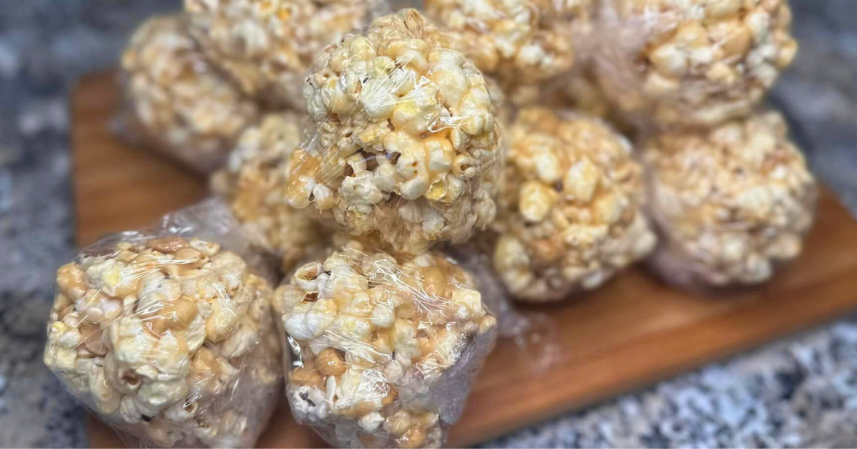 Easy Gooey Caramel Popcorn Balls Recipe - Jessie's